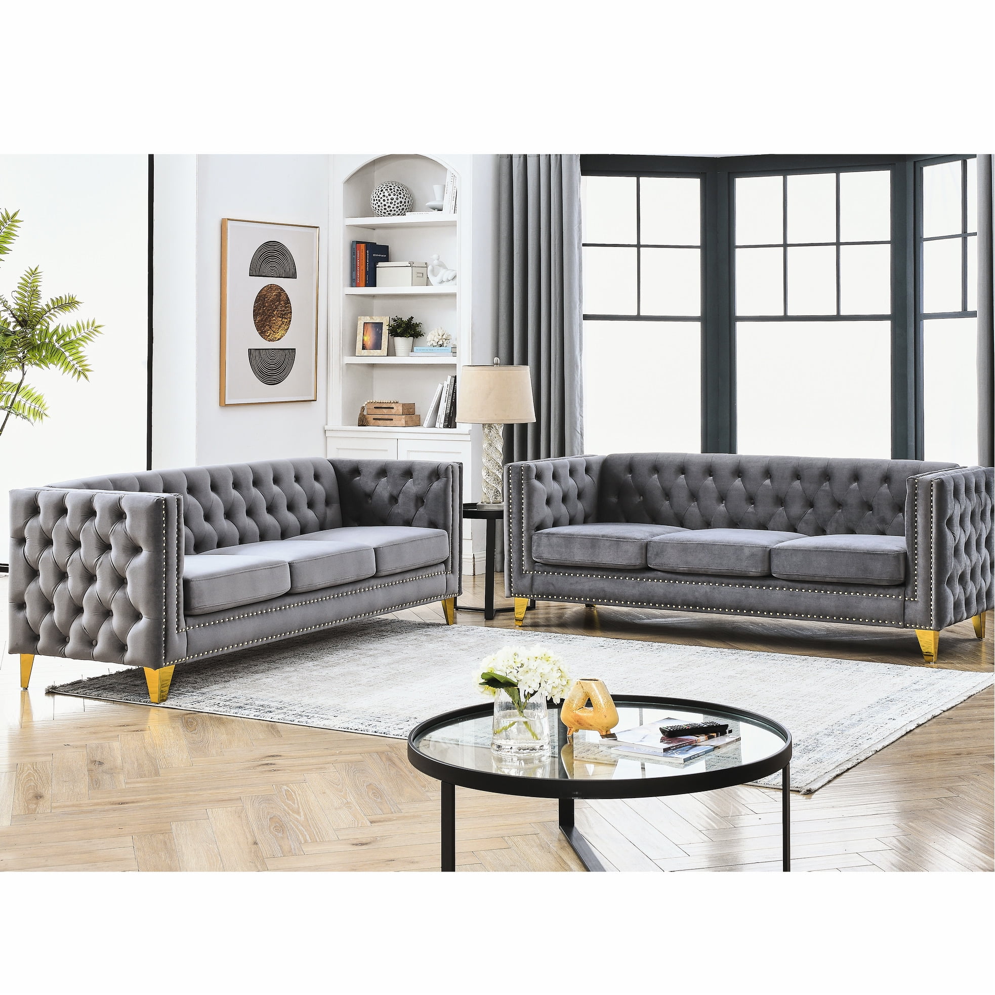 Comfy Bedroom Furniture: Velvet, Button , Square Arm, Metal Velvet ...