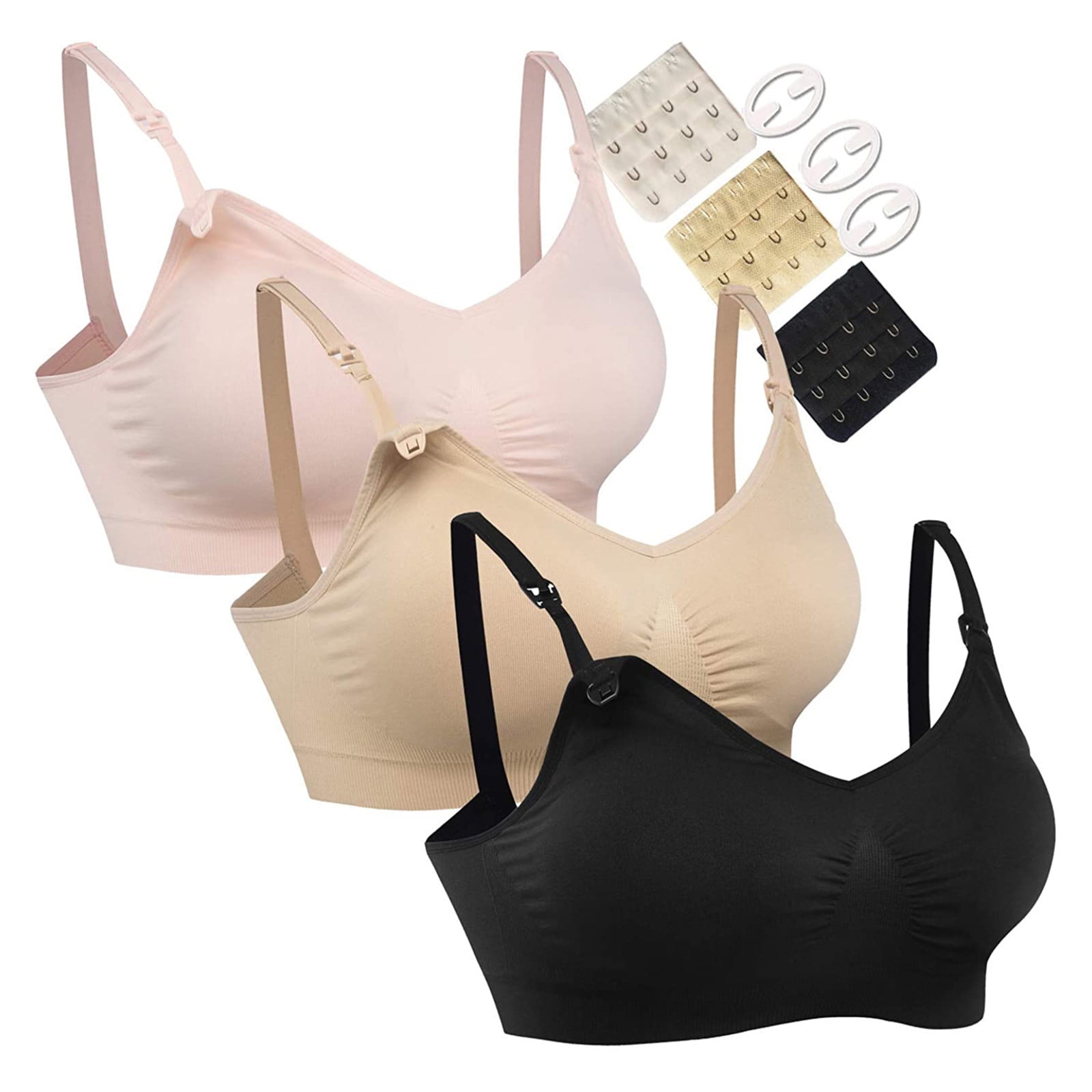 Comfy Bralettes for Women 4Pcs Sports Bra-Padded Seamless High Impact ...