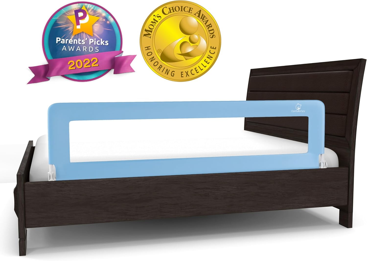 ComfyBumpy Bed Rail for Toddlers, Extra Long Fold-Down Single-Sided Bed ...