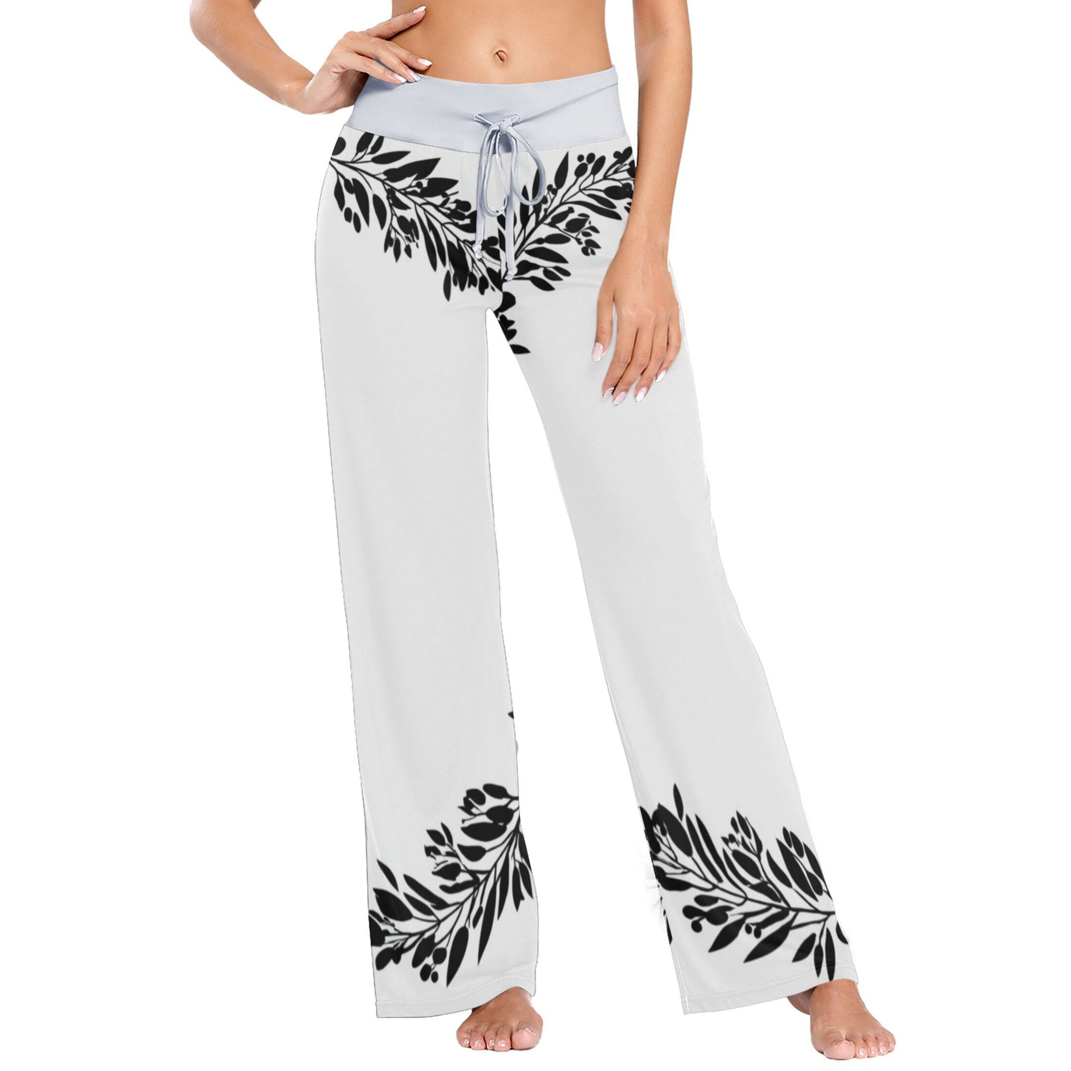 Comfy Casual Women's Pajama Floral Print Wide Leg Pants An Olive Branch ...