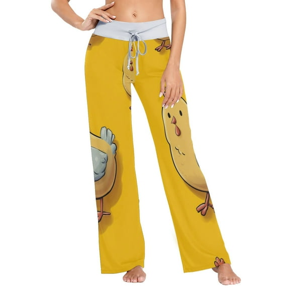 Comfy Casual Women's Pajama Floral Print Wide Leg Pants Chick Sticker ...