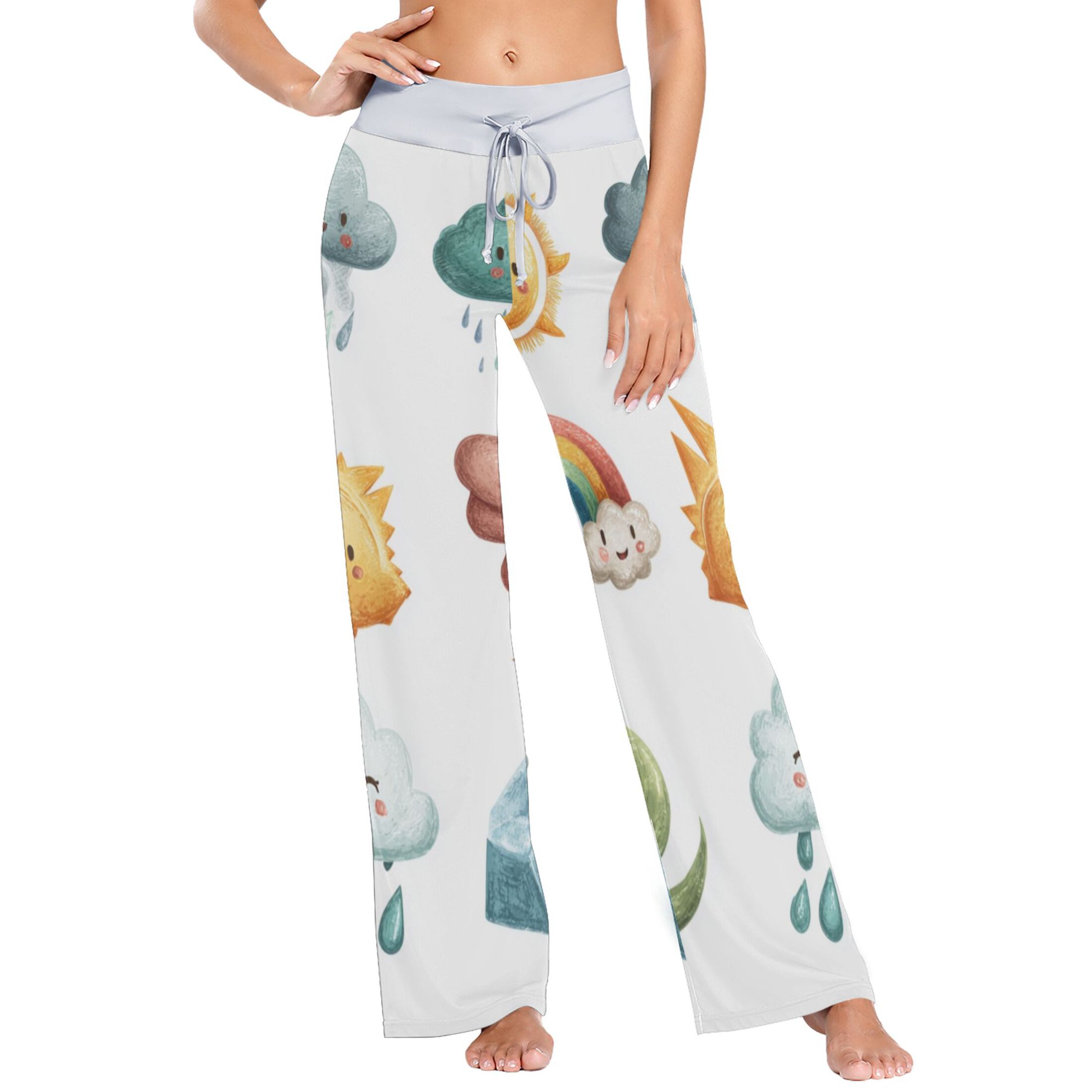 Comfy Casual Women's Pajama Floral Print Wide Leg Pants Cute Weather ...