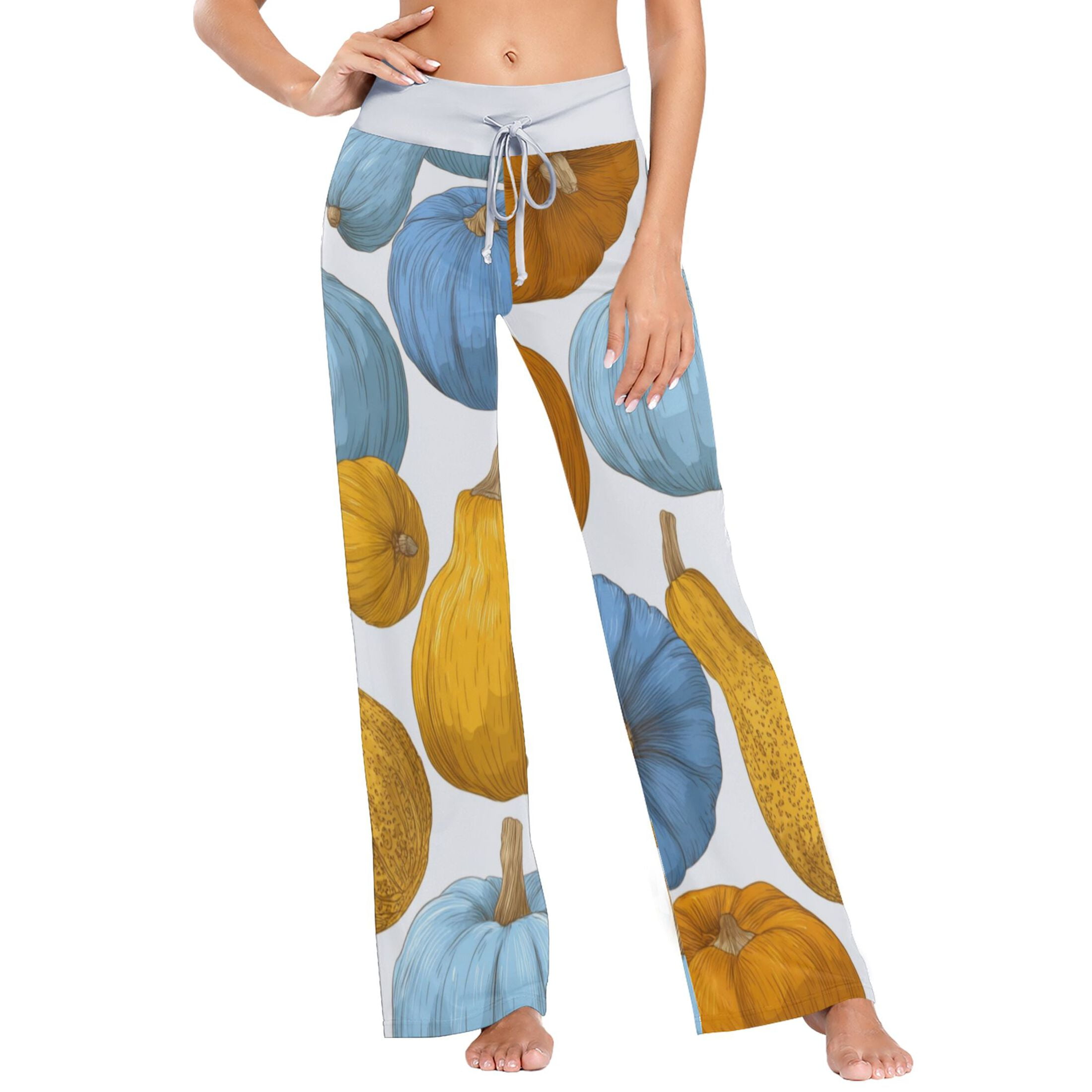 Comfy Casual Women's Pajama Floral Print Wide Leg Pants Seamless ...