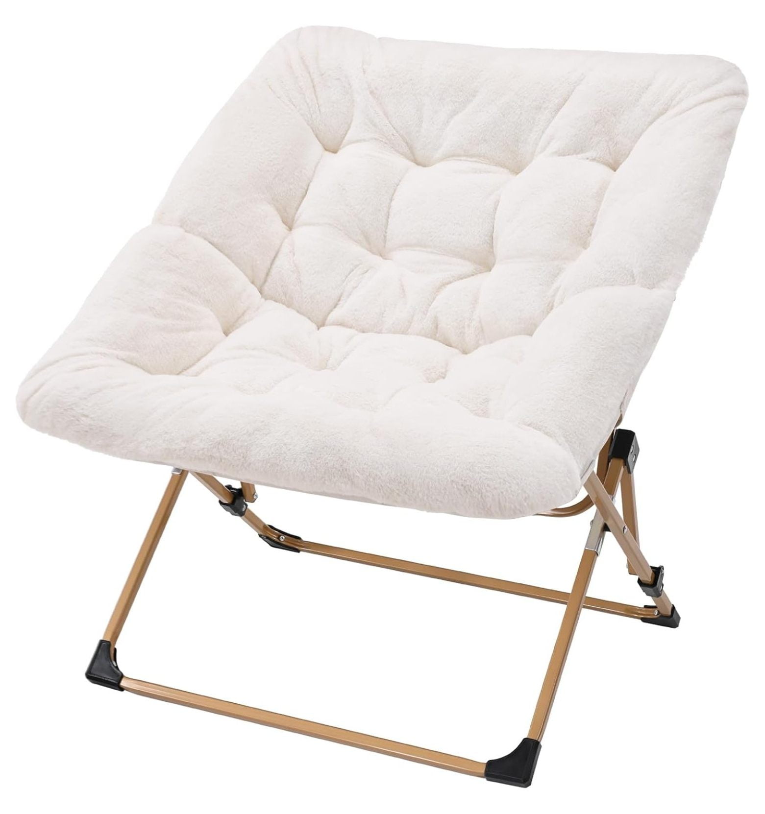 Comfy Chair for Adults, Soft Faux Fur Folding Lounge for Bedroom Living ...