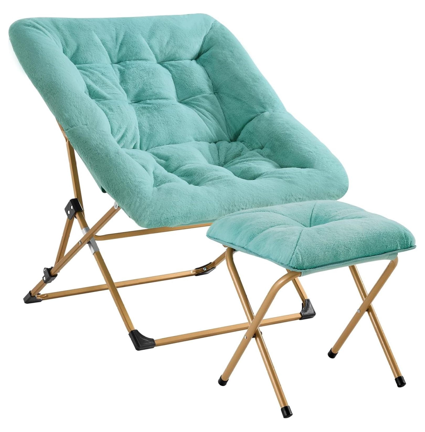 Comfy Chair for Adults, Soft Faux Fur Folding Lounge for Bedroom Living ...