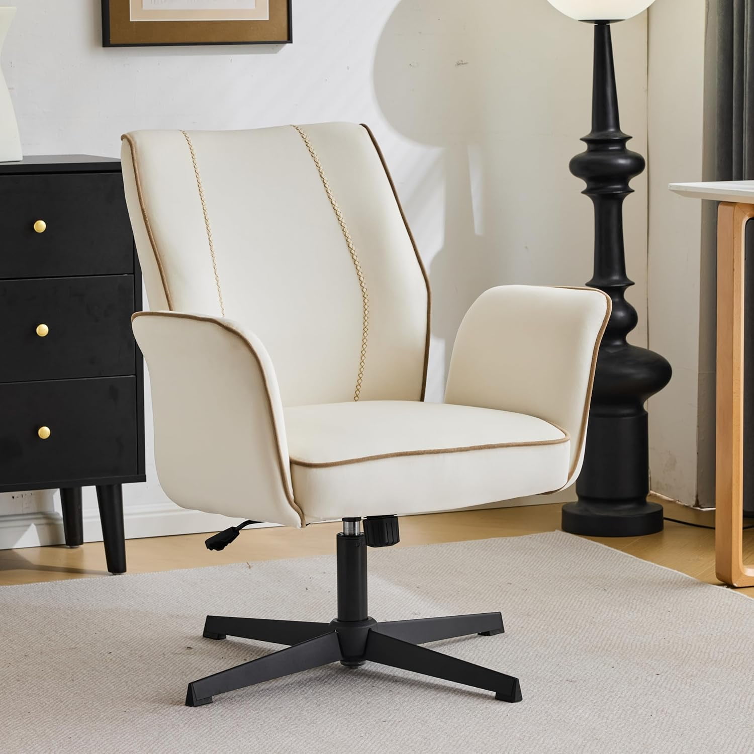 Comfy Chair with Padded Armrests Elegant Vanity Chair with Back ...