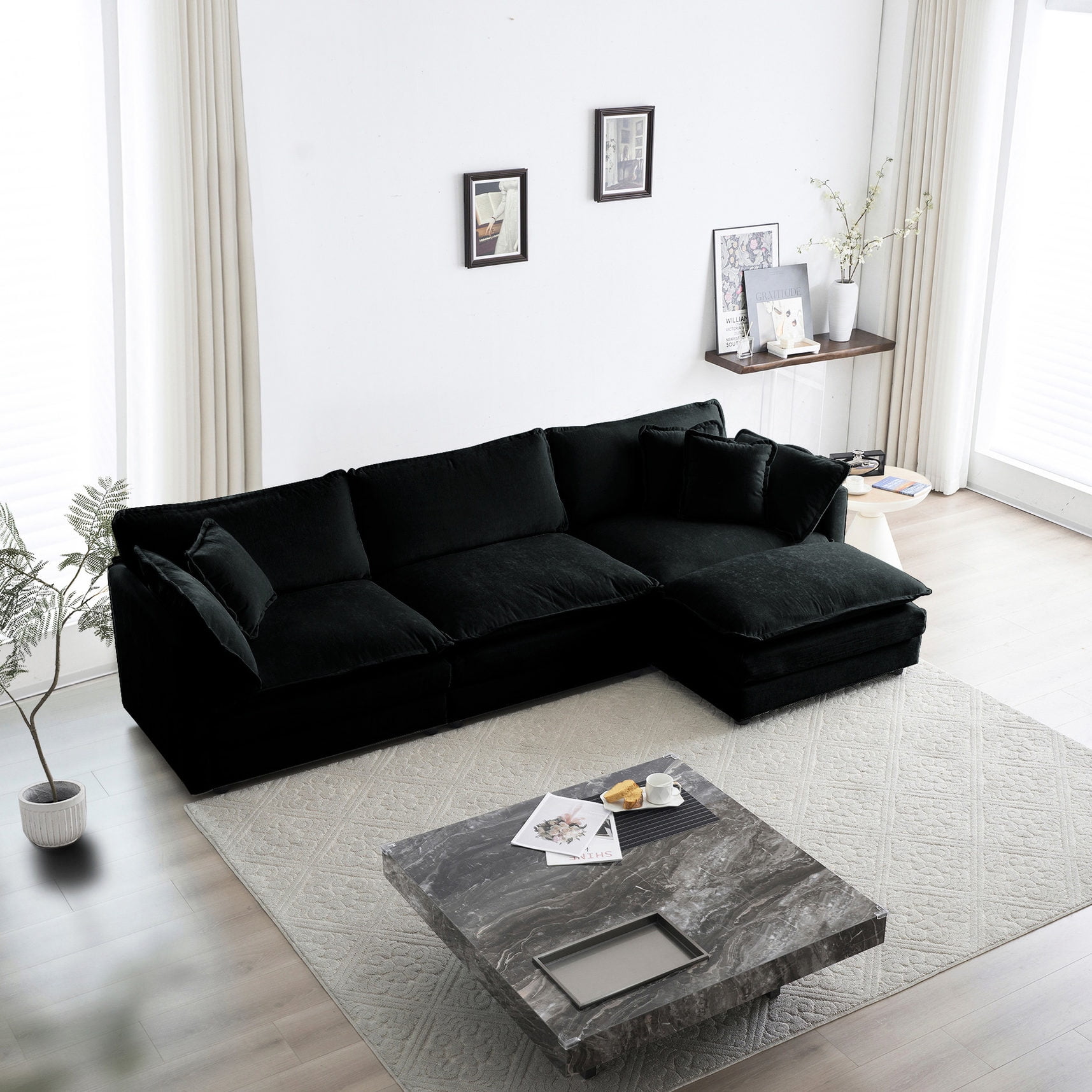 Comfy Chenille Modular Sectional / Support Body Shape for Post - Day ...