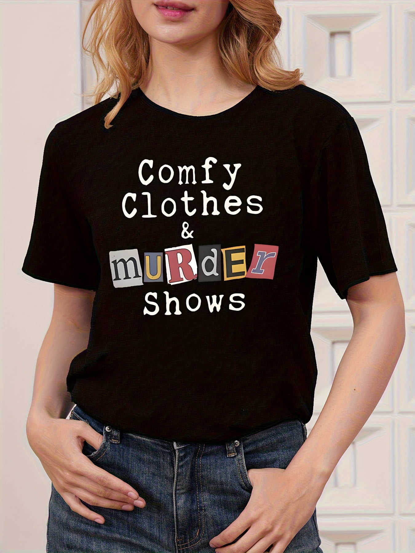 Comfy Clothes Murder Shows Graphic TShirt Black Short Sleeve Tee for ...