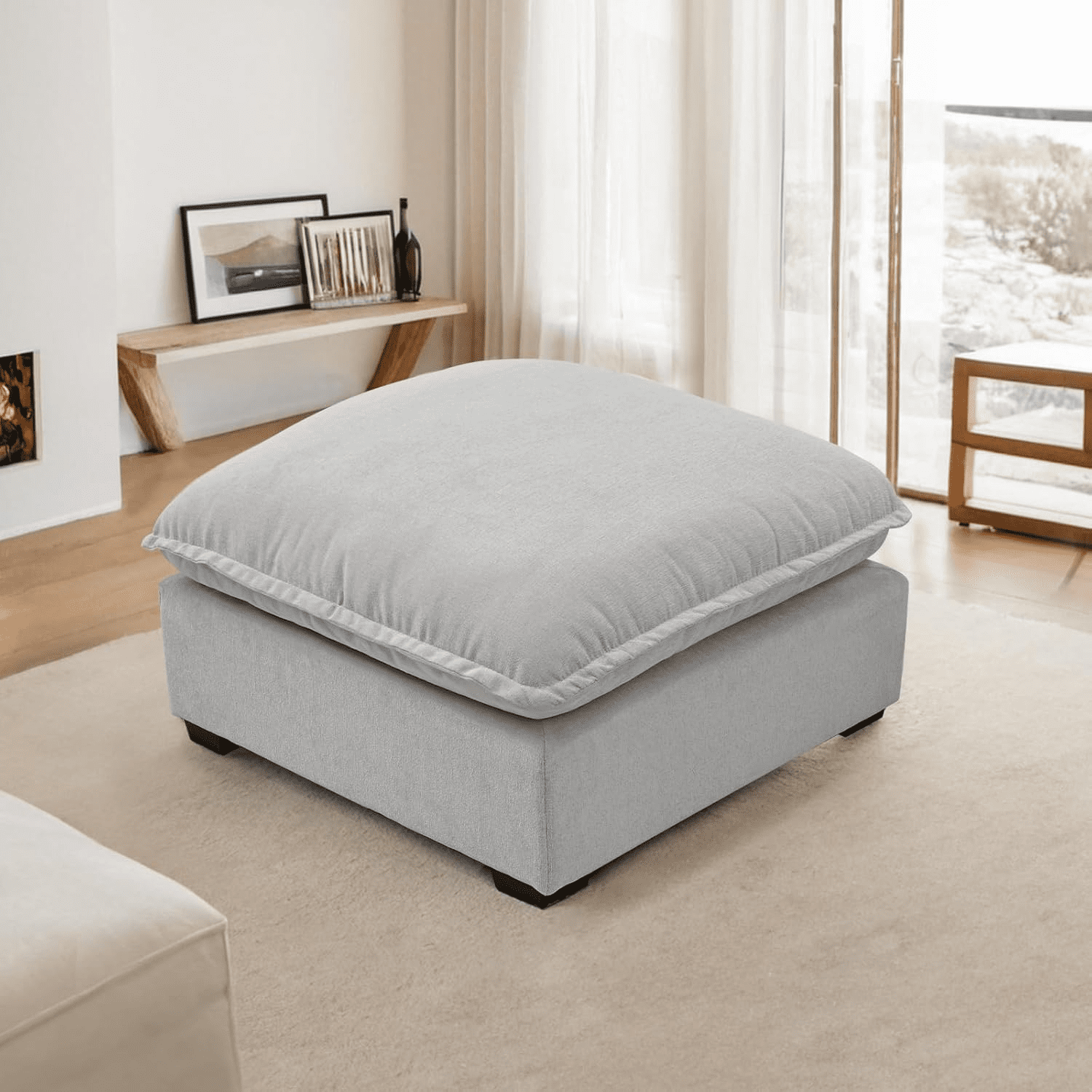 Comfy Cloud Couch Ottoman Moveable Grey Modular Sectional Sofa ...