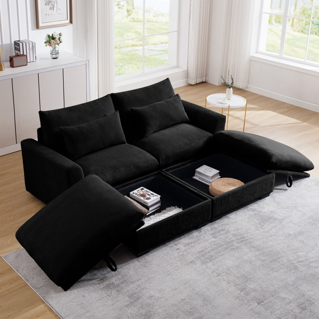 Comfy Corduroy Sectional Couches for Living Room,Modern Corduroy Couch ...
