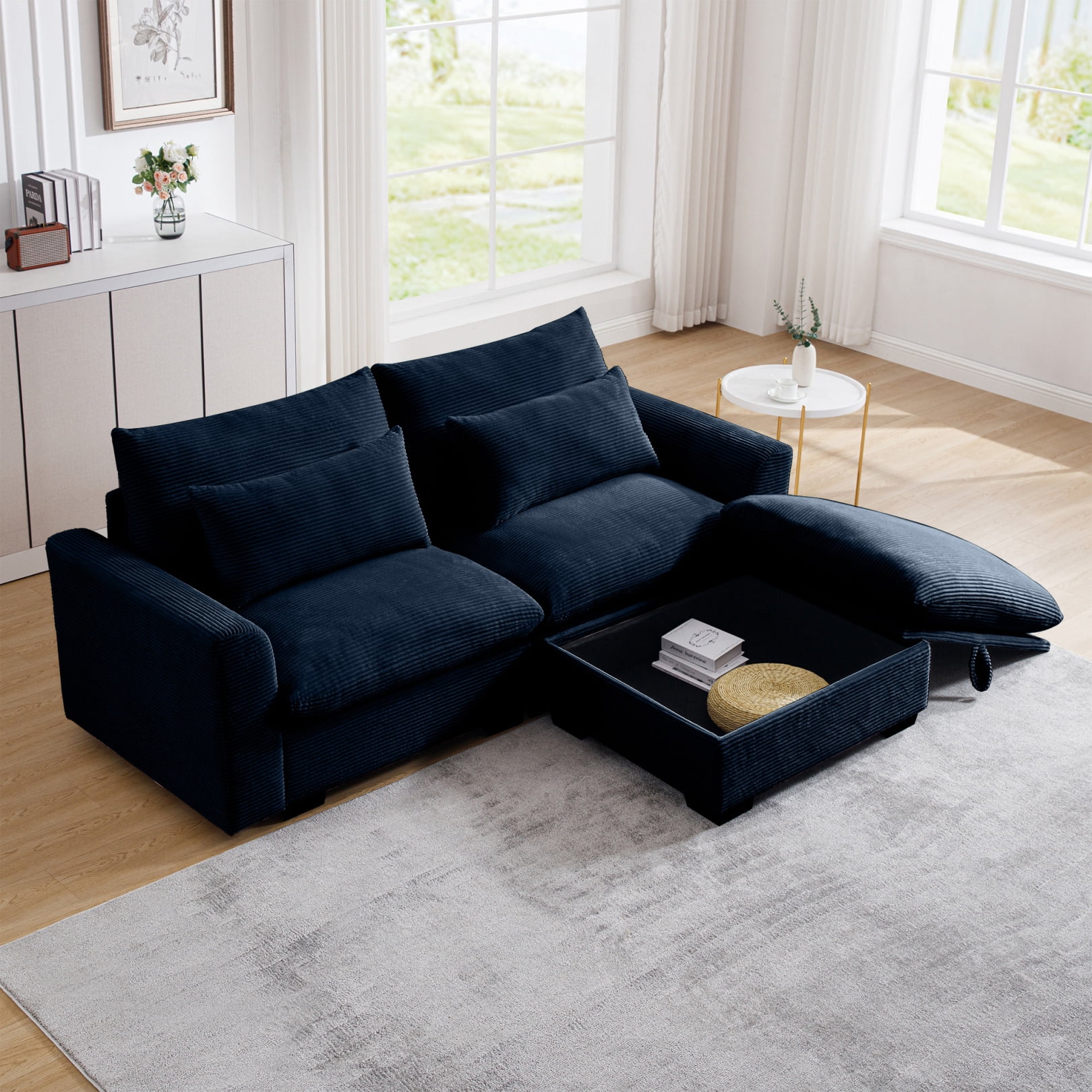 Comfy Corduroy Sectional Couches for Living Room,Modern Corduroy Couch ...
