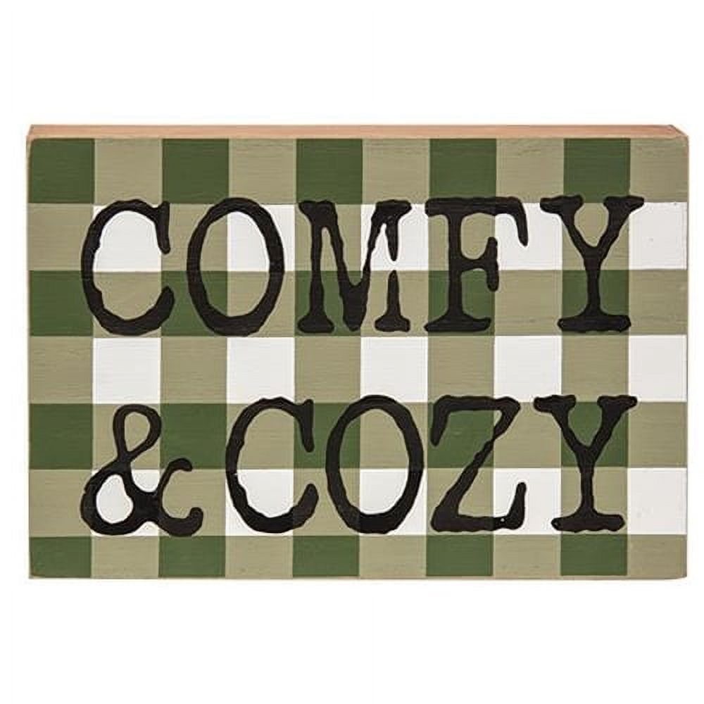 *Comfy & Cozy Green Buffalo Check Box Sign - Walmart.com