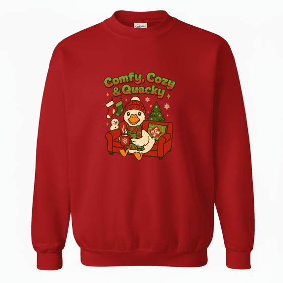 Comfy Cozy Quacky Duck Funny Holiday Cheer Christmas Humor Cartoon ...