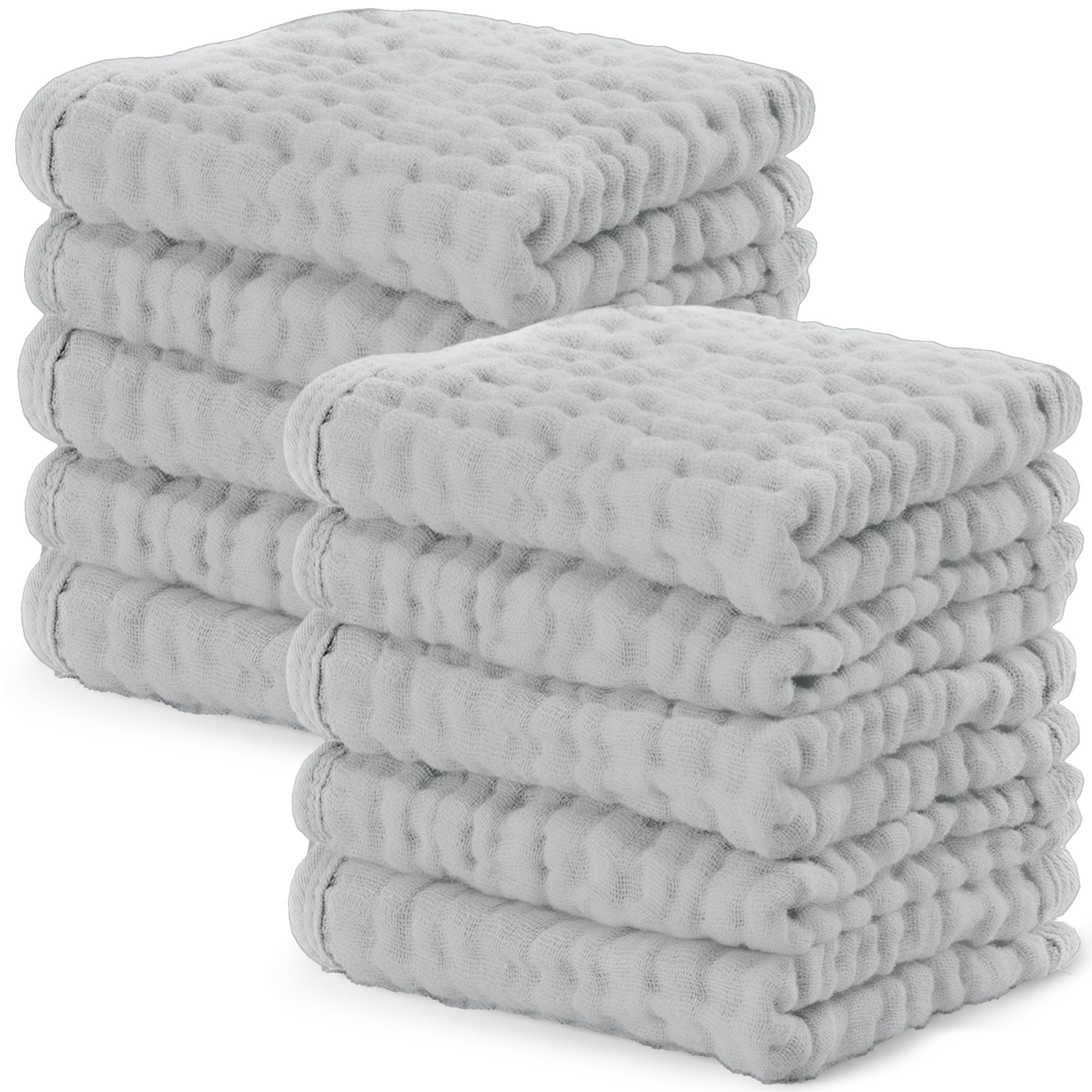 Comfy Cubs Baby Washcloths, Muslin Cotton Baby Towels, Large 10”x10 ...