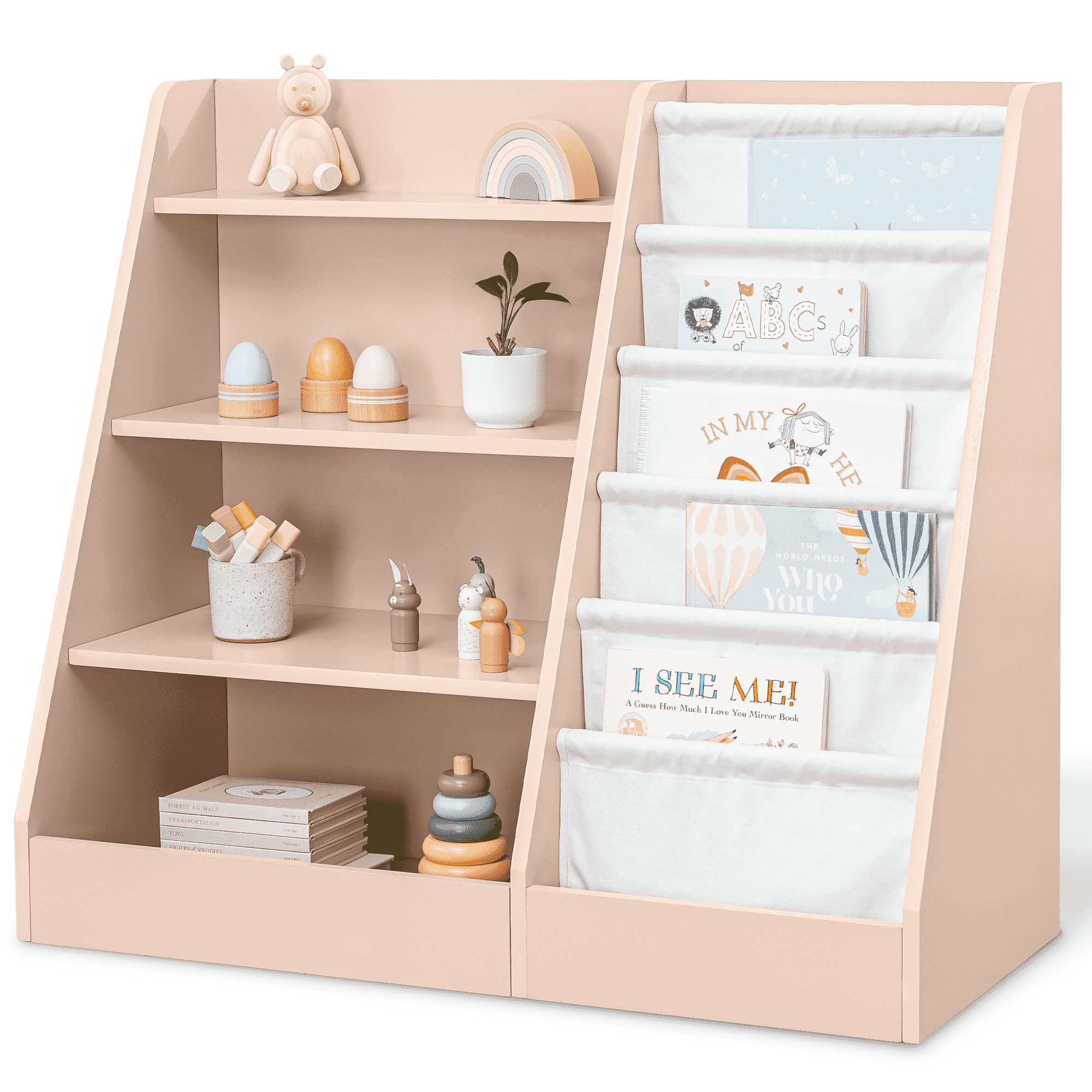 Comfy Cubs Kids Bookshelf 35.2 x 15.7 x 31.5 in - Montessori Book Shelf ...
