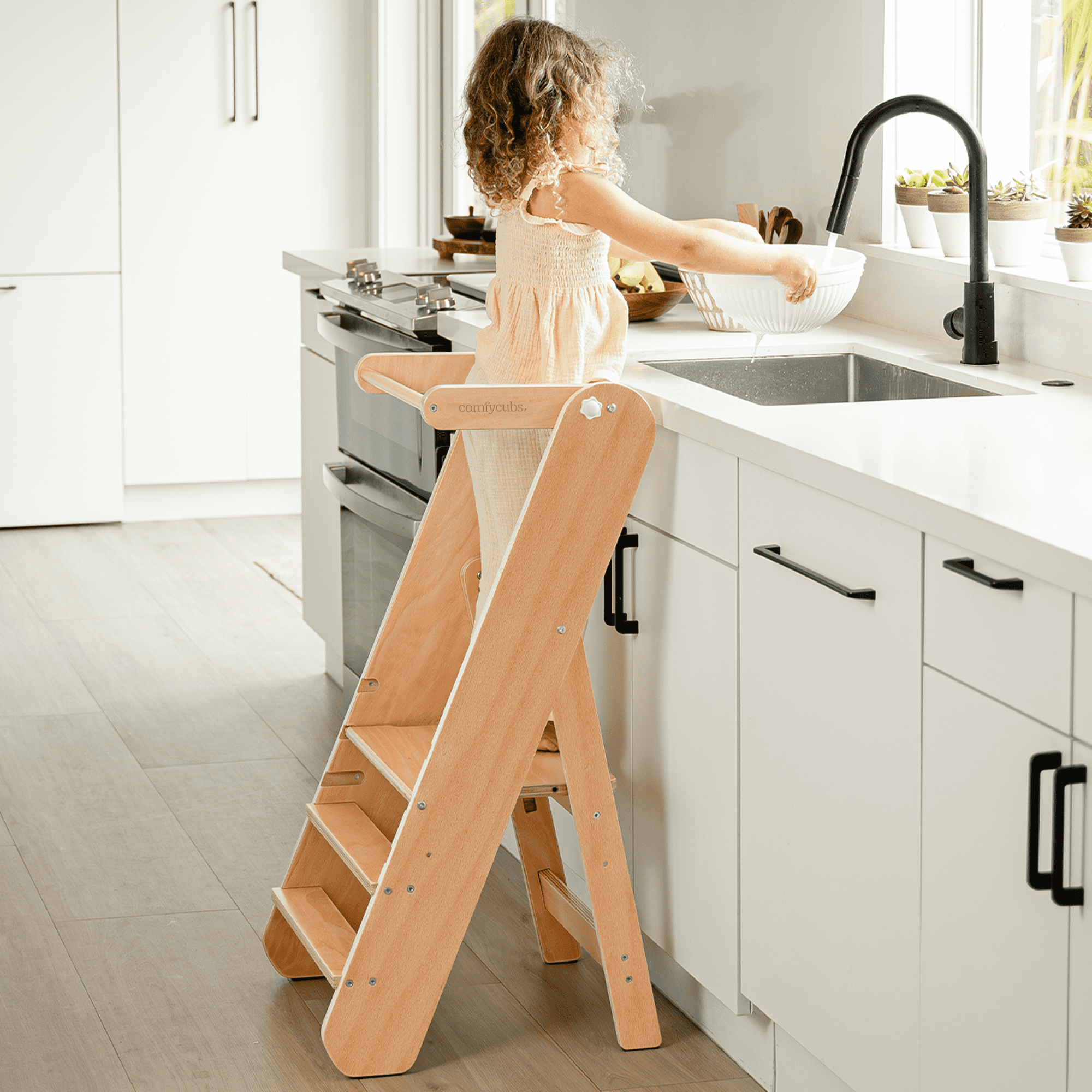 Comfy Cubs Kids Step Stool for Ages 3+, Adjustable Toddler Tower for ...