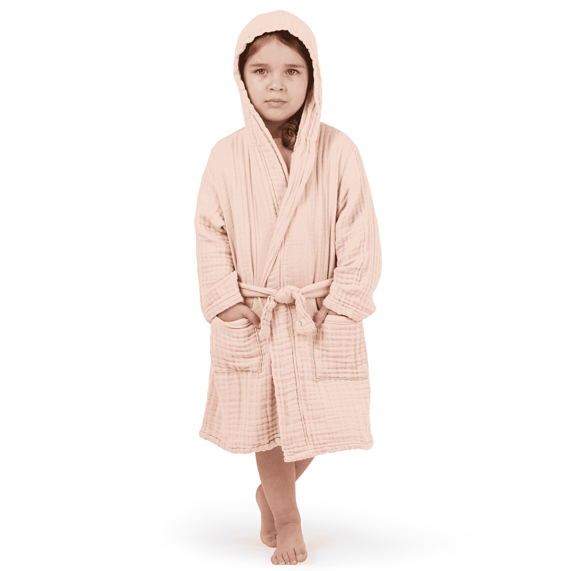 Comfy Cubs Muslin Bath Robe for Kids, (Blush) 2-3 Years Old - 100% ...
