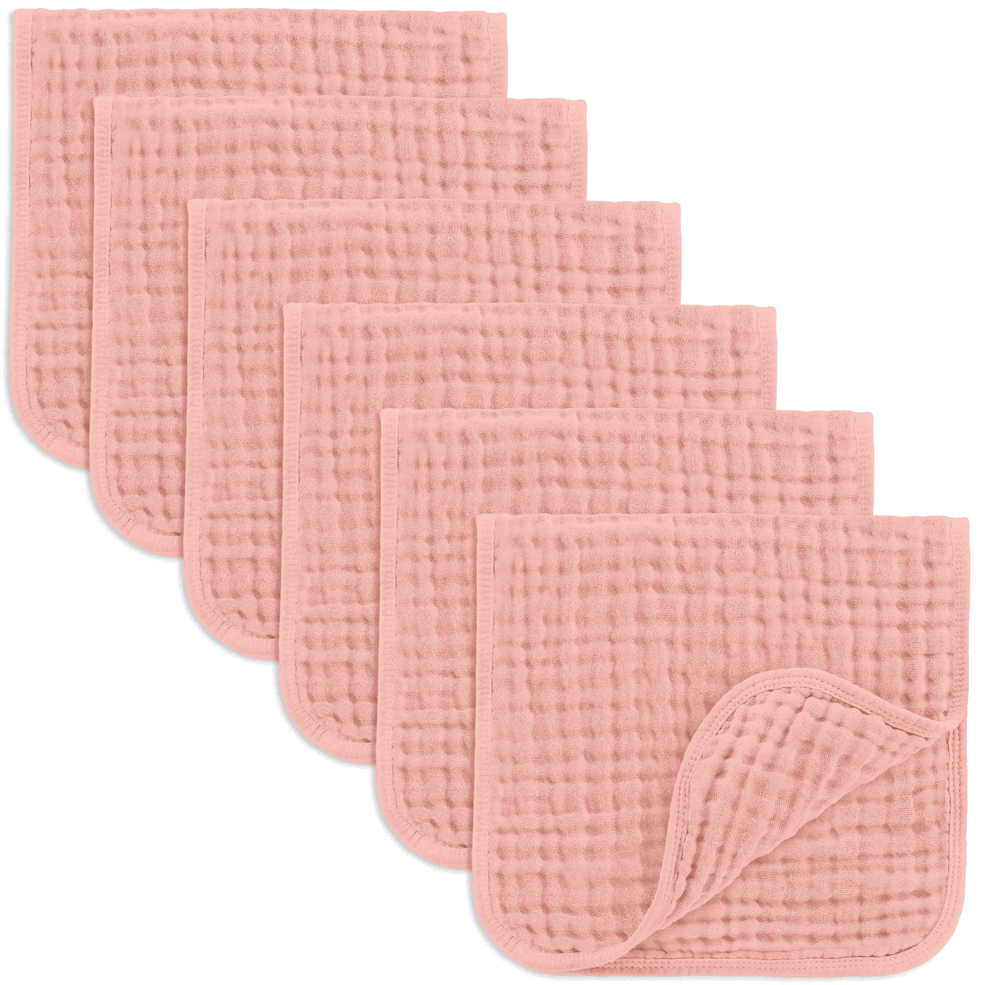 Comfy Cubs Muslin Burp Cloths - Large 100% Cotton, 6 Layers (Bold Blush ...