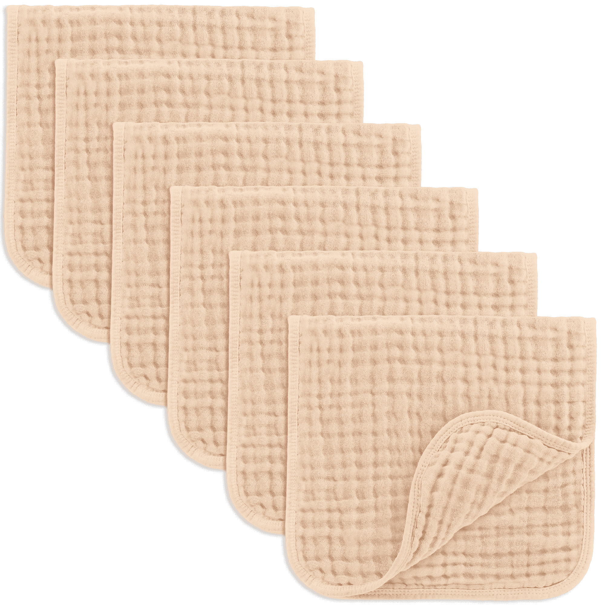 Comfy Cubs Muslin Burp Cloths - Large 100% Cotton, 6 Layers (Cream, 6 ...