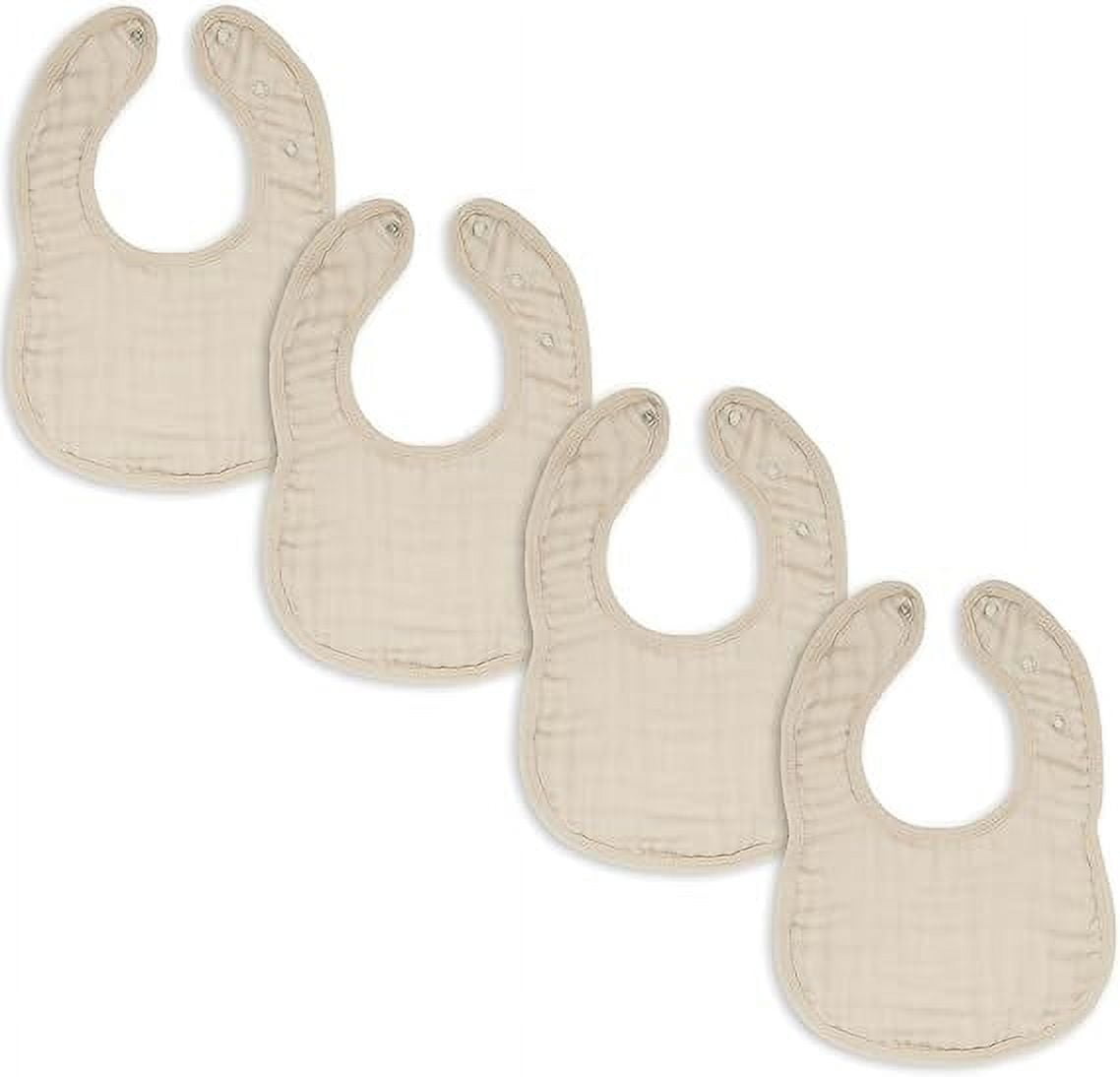 Comfy Cubs Muslin Cotton Baby Bibs, 4 Pack, Adjustable with Easy Snaps ...