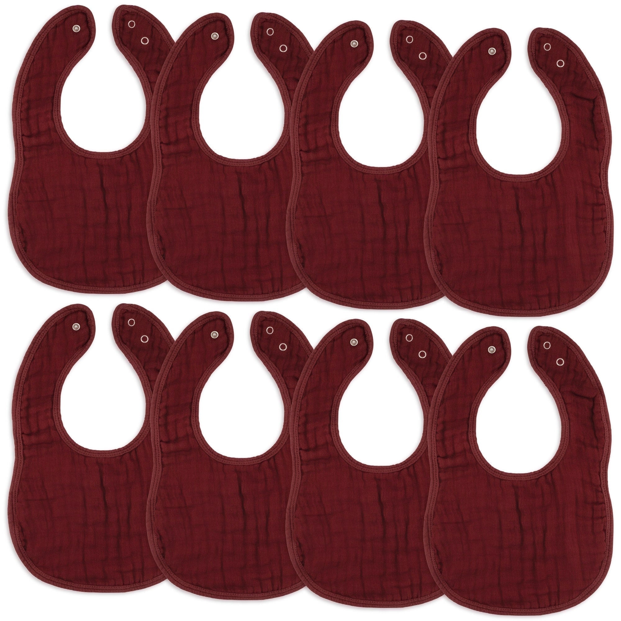 Comfy Cubs Muslin Cotton Baby Bibs, 8 Pack, Adjustable with Easy Snaps ...