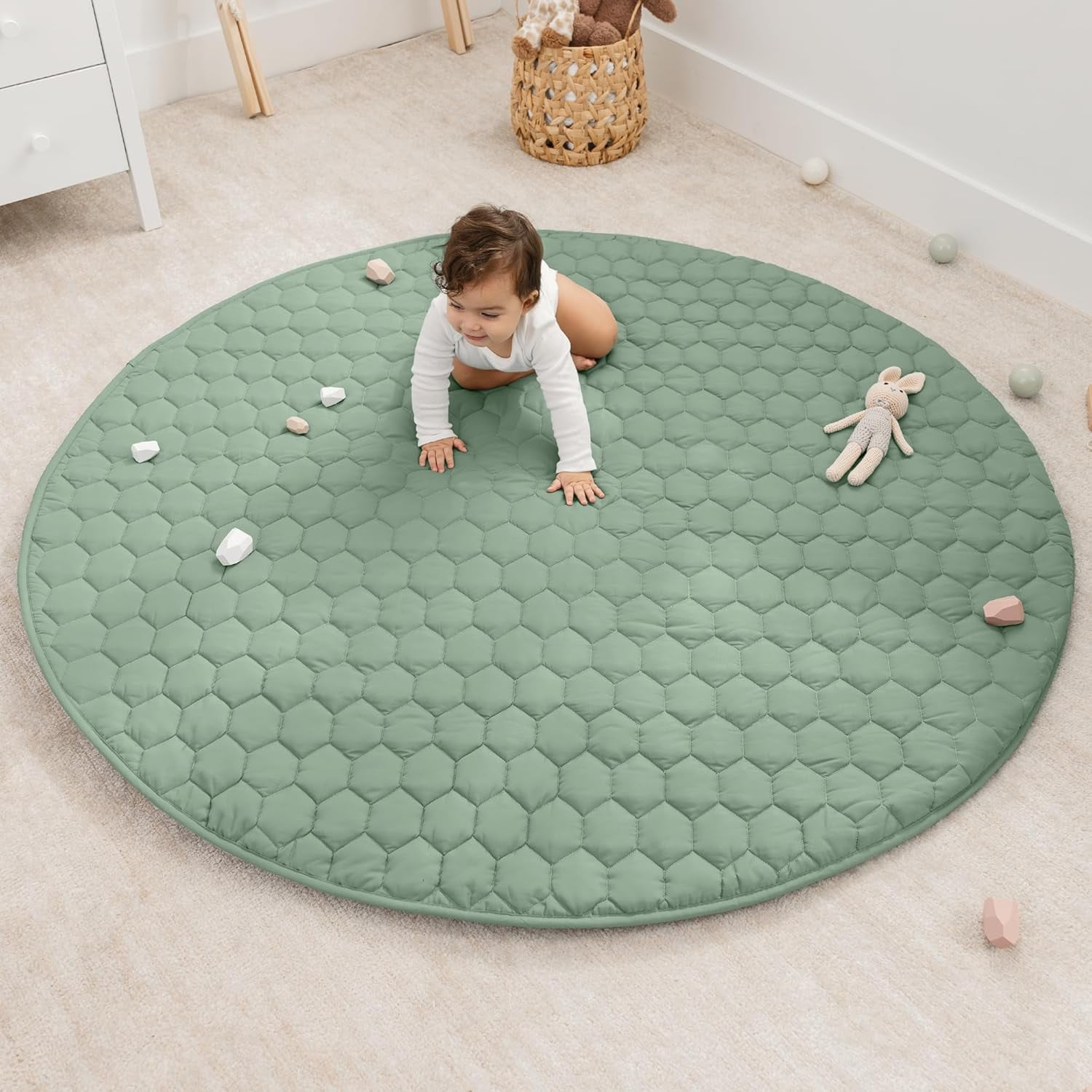 Comfy Cubs Premium Play Mat, Round (Large) 60" - Kids & Toddler Play ...