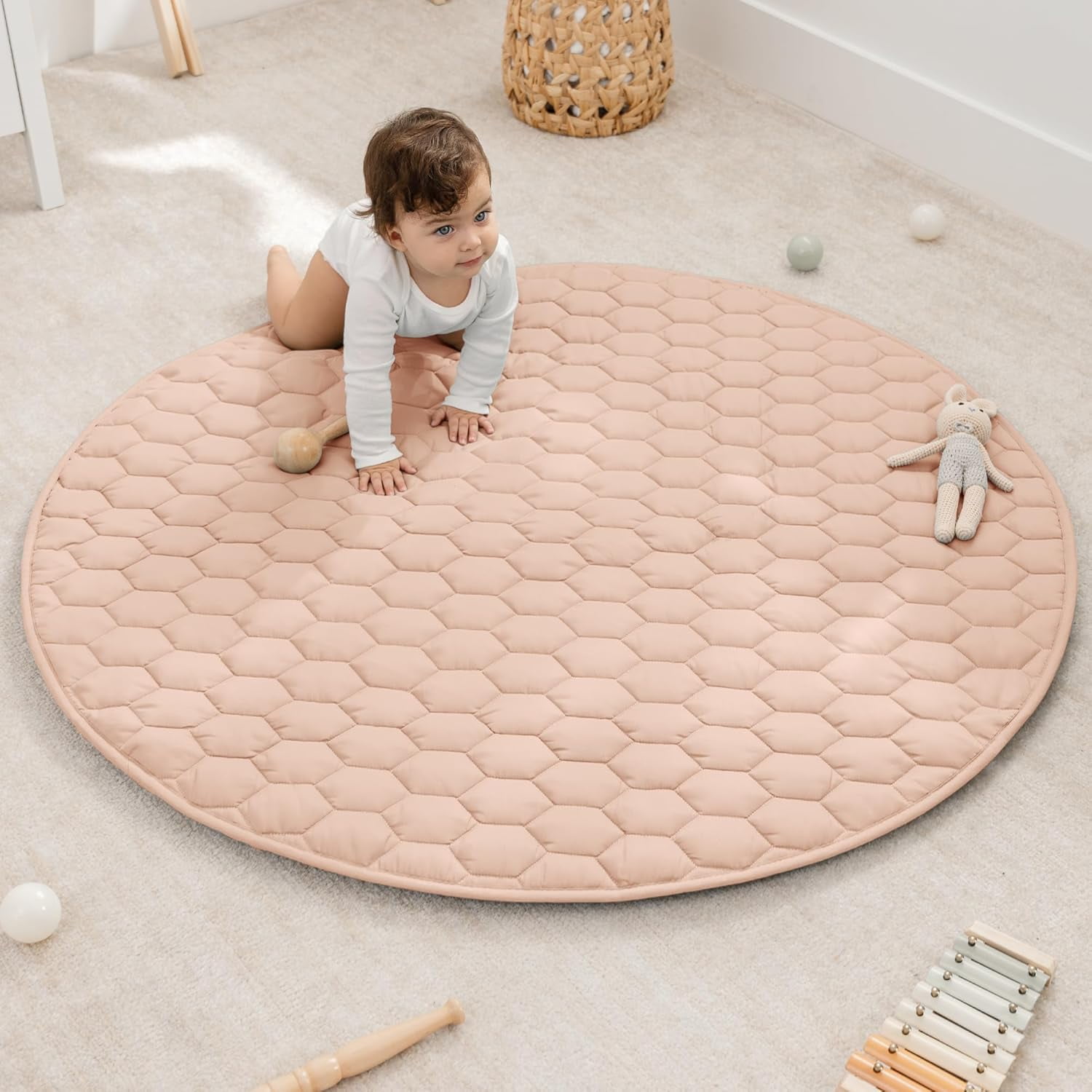 Comfy Cubs Premium Play Mat, Round (Medium) 48" - Kids & Toddler Play ...