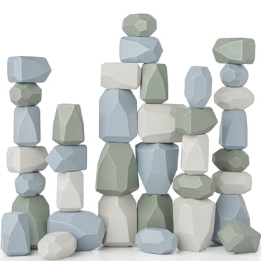 Dazmers Wooden Baby Toy - Stackable Building Blocks Set for Kids ...