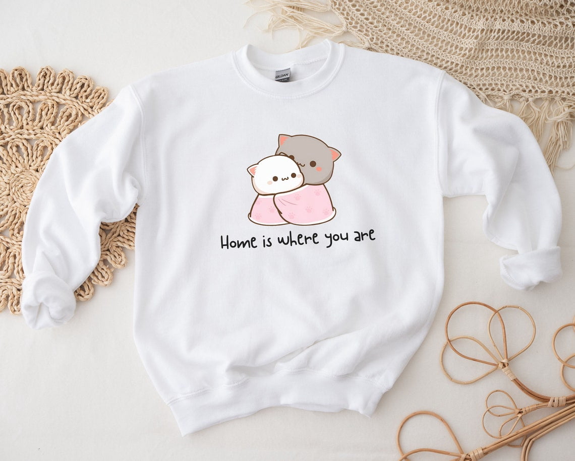 Comfy Cuddle Peach and Goma Home is where you are Sweatshirt,Red color ...
