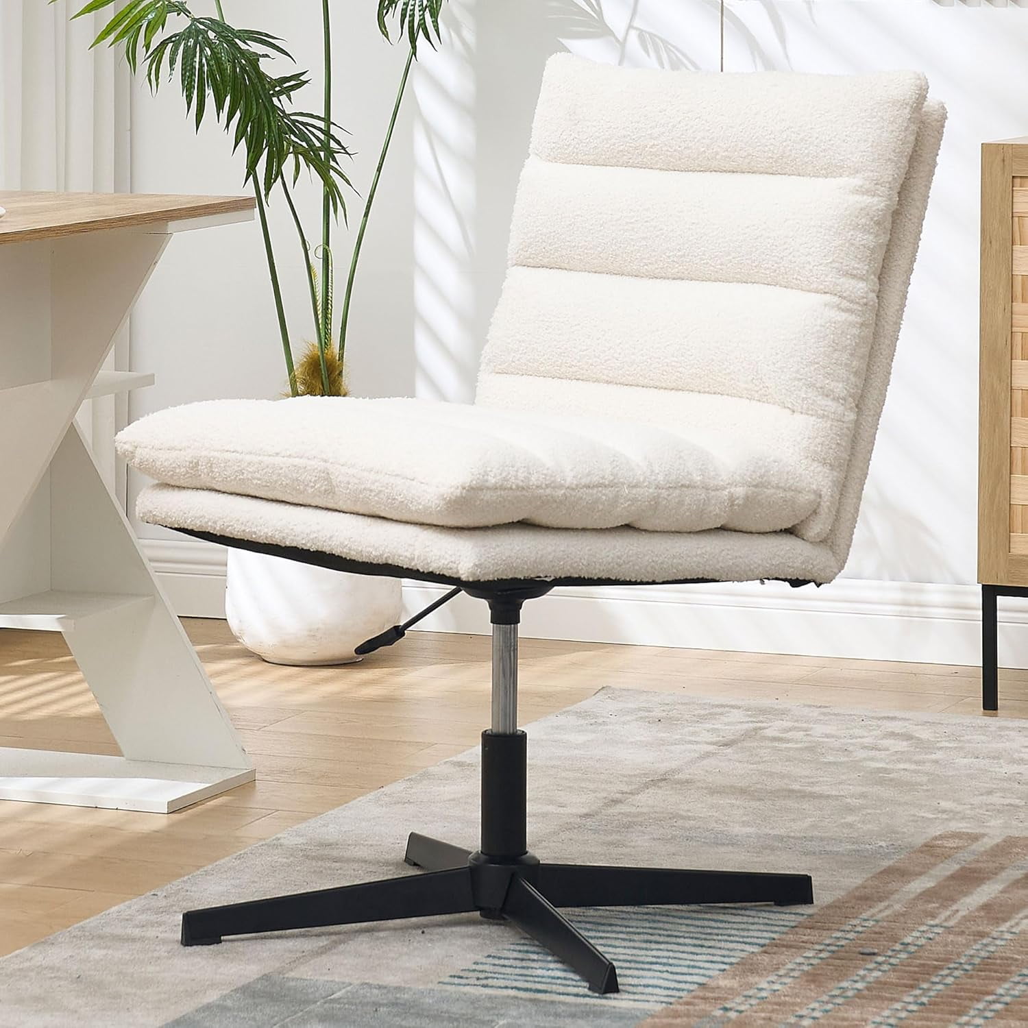 Comfy Desk Chair, Armless Cross Legged Home Comfortable Chair, Height ...