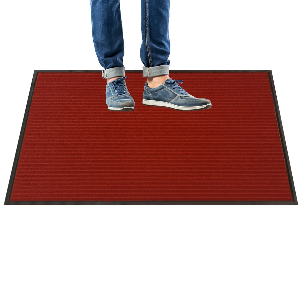 Comfy Feet Dark Red Carpet Floor Mat - Ribbed - 36" x 24" - 1 count box ...