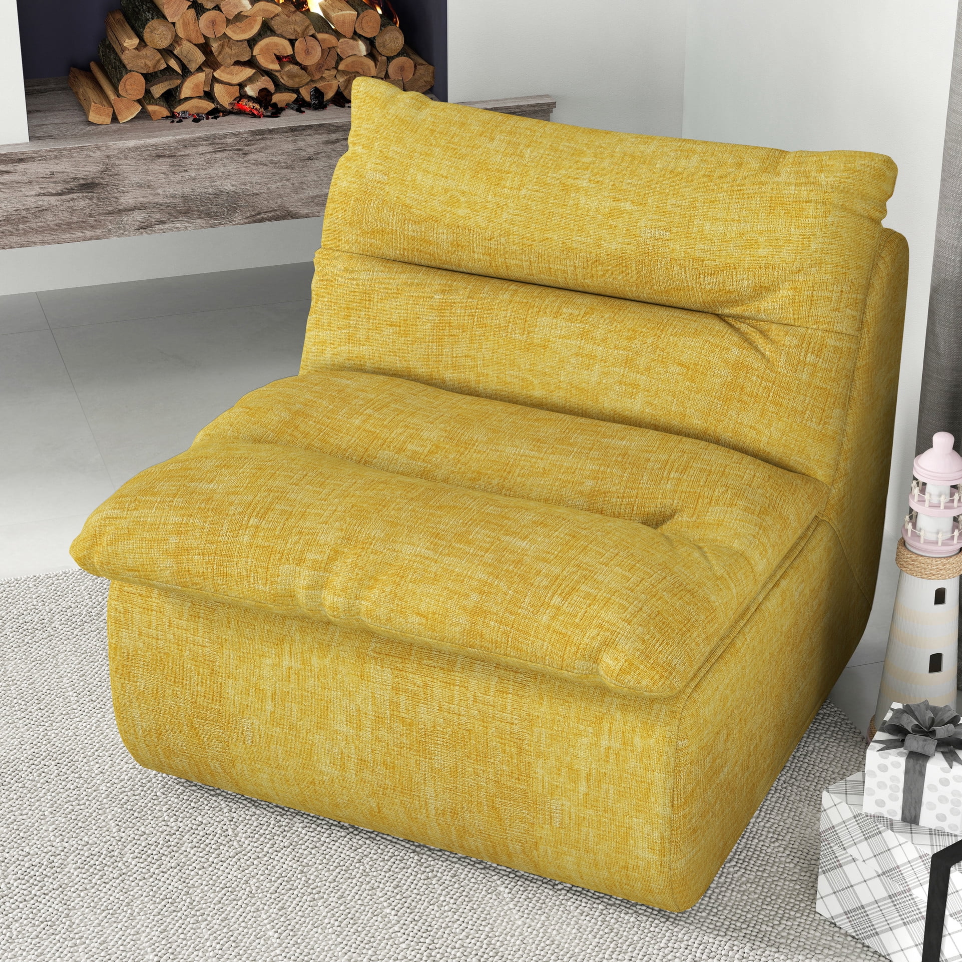 Comfy Floor Couch, Stylish Armless Chair For Study Room. High Foam ...