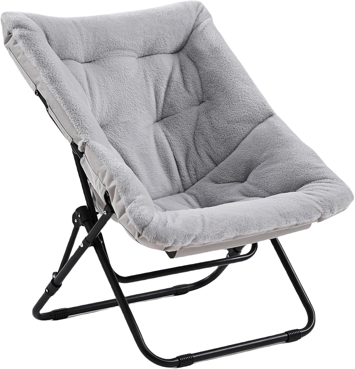 Comfy Folded Chair, Soft Faux Fur Oversized Folding Accent Chair ...