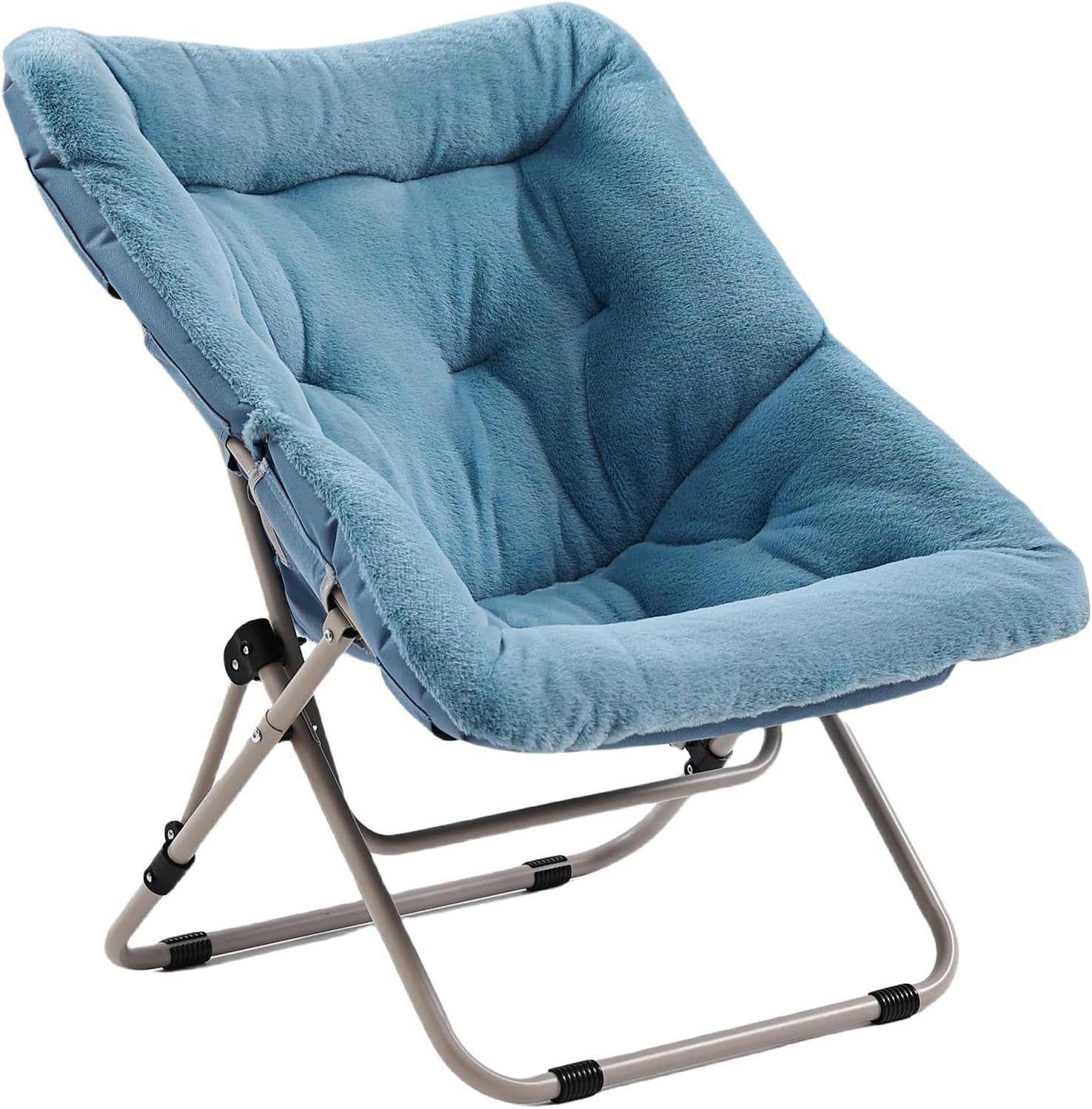 Comfy Folded Chair, Soft Faux Fur Oversized Folding Chair, Flexible ...