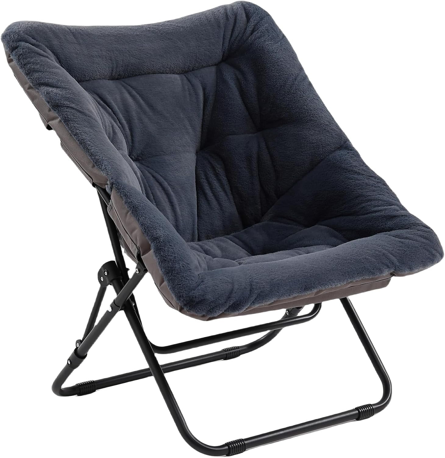 Comfy Folded Chair, Soft Faux Fur Oversized Folding Chair, Flexible ...