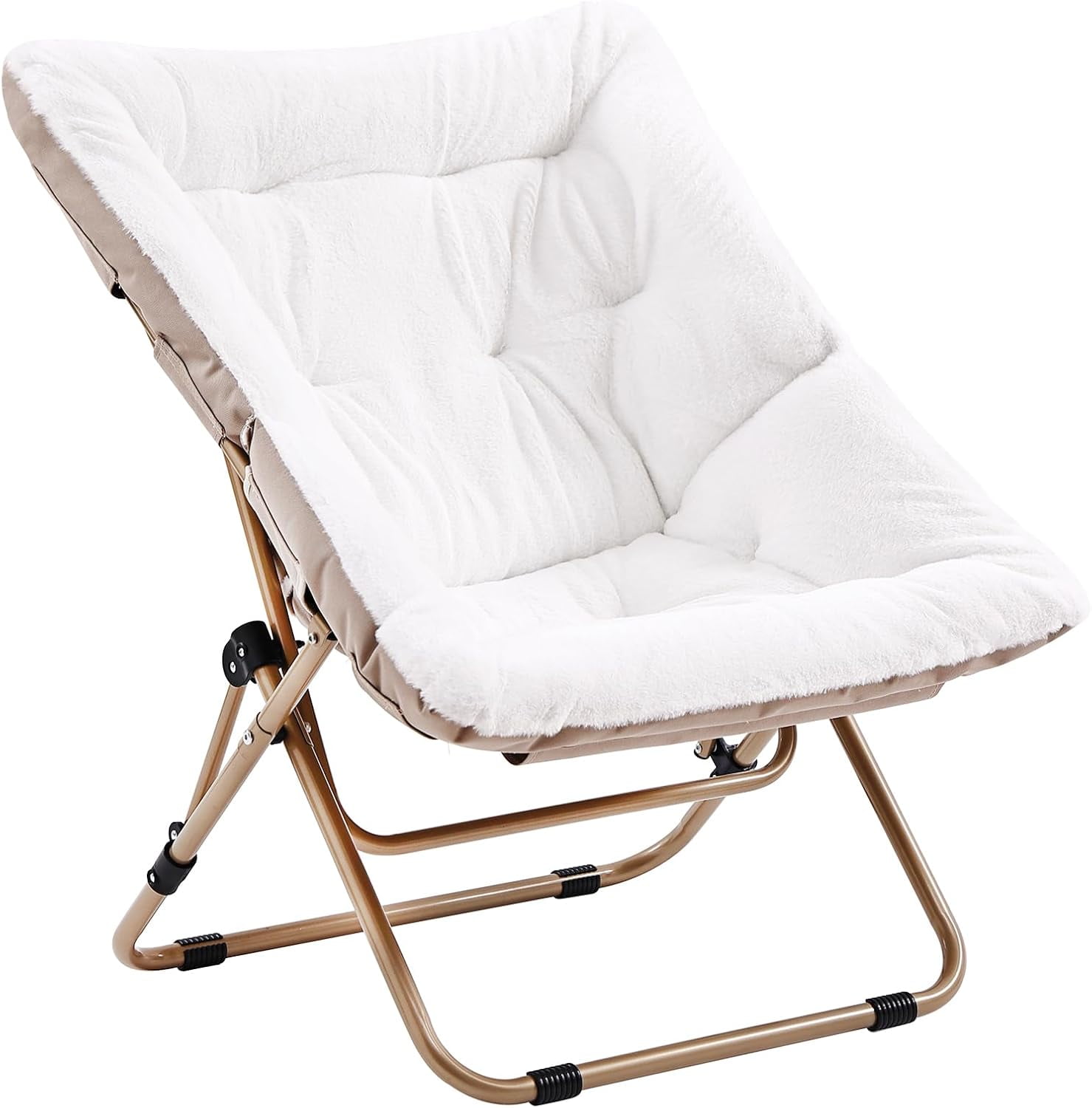 Comfy Folded Chair, Soft Faux Fur Oversized Folding Chair, Flexible ...