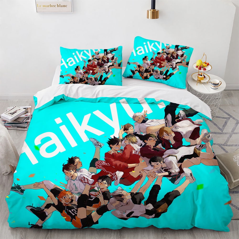 Comfy Haikyuu Bedding Bed Set King Size for Kids Teens Boys Girls Room ...