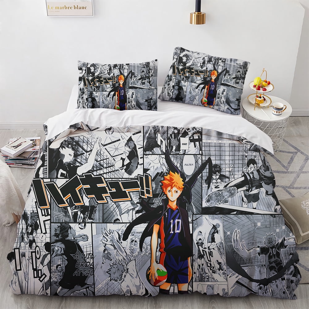 Comfy Haikyuu Bedding Bed Set Queen Size for Fans Kids Children ...