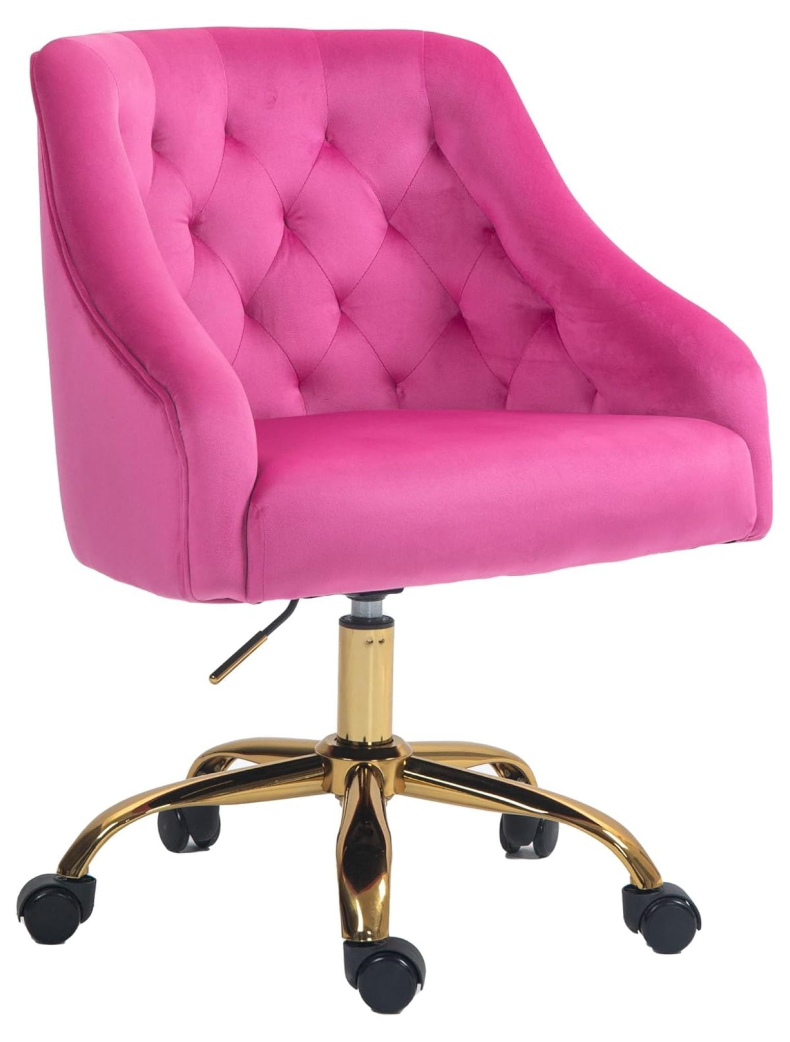 Comfy Home Office Task Chair with Wheels, Cute Modern Upholstered ...