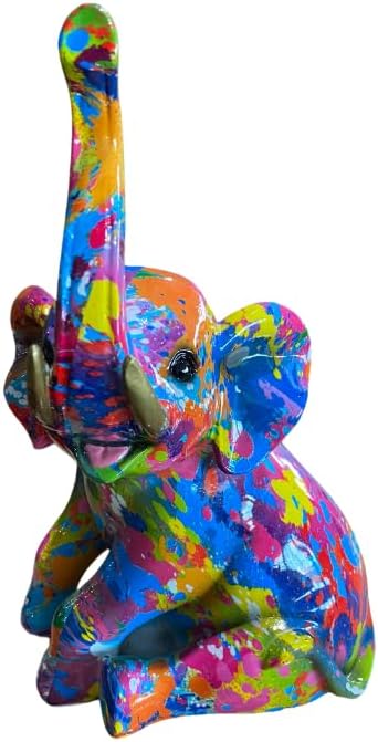 Comfy Hour 5.91" Height Colorful Elephant Figurine for Tabletop ...