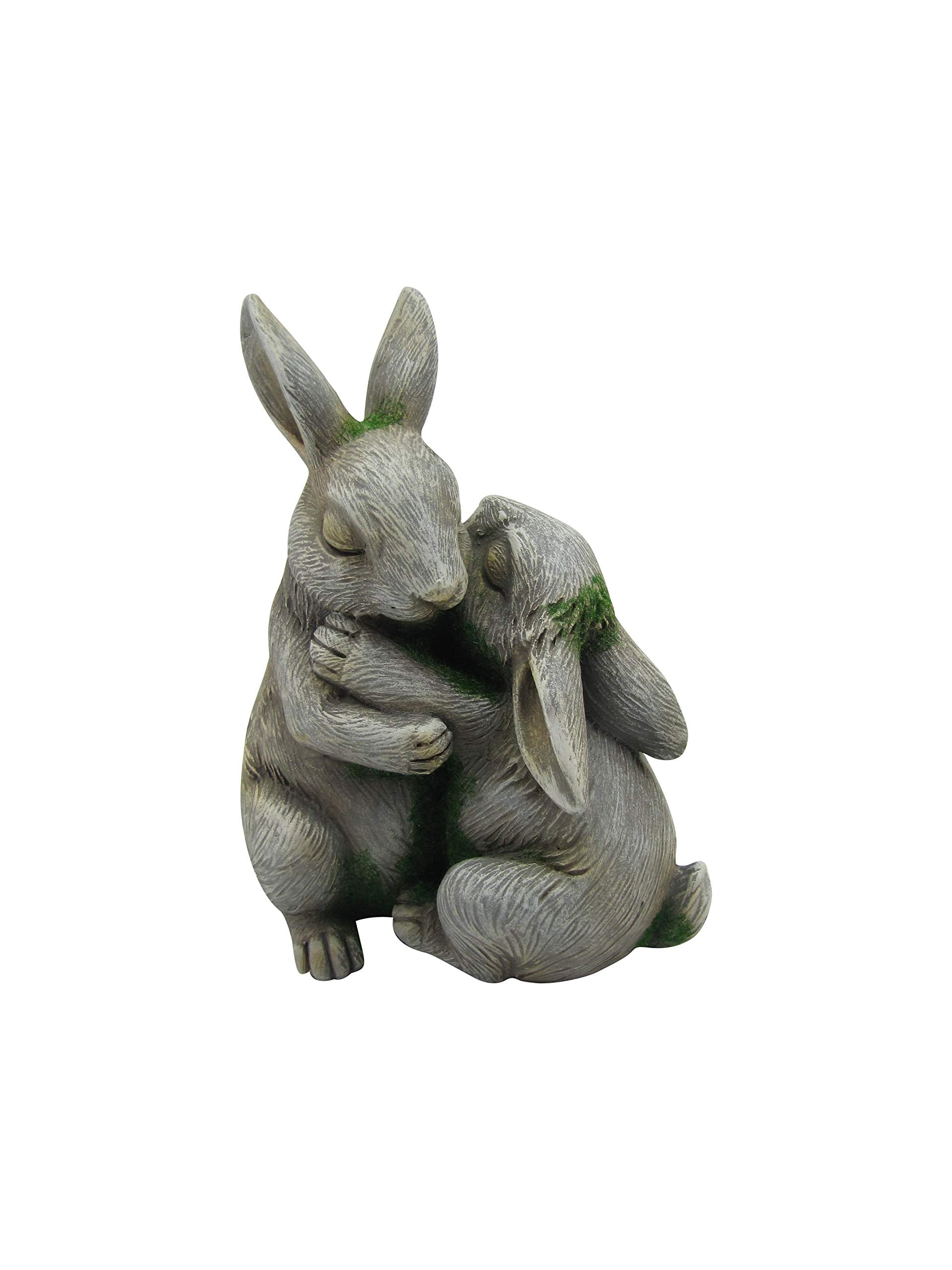 Comfy Hour Farmhouse Collection Resin 6" Embracing Rabbits Statue ...