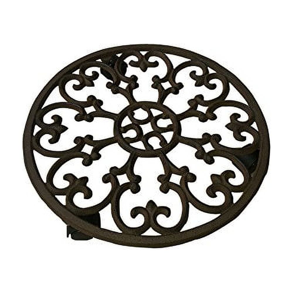 Comfy Hour Rustic Style Collection 12" Cast Iron Plant Trolley ...