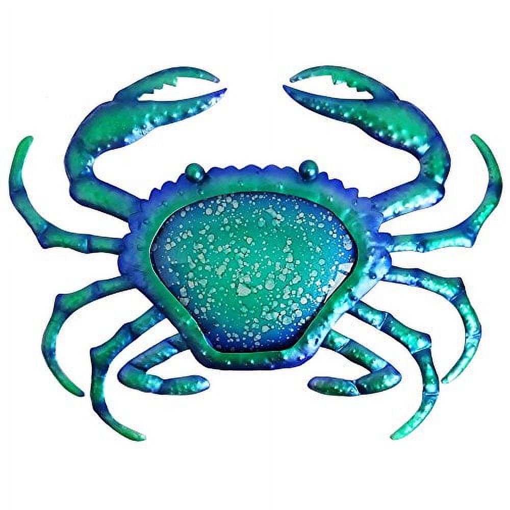 Comfy Hour Under The Sea Collection 10" Blue Metal Art Crab Wall Decor ...