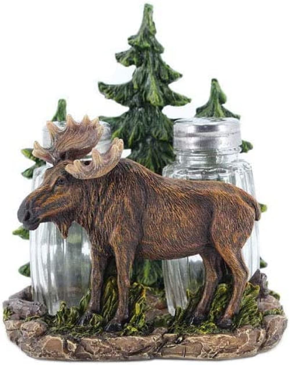 Comfy Hour Western Retro Collection Resin Moose Beside Pine Tree Salt ...