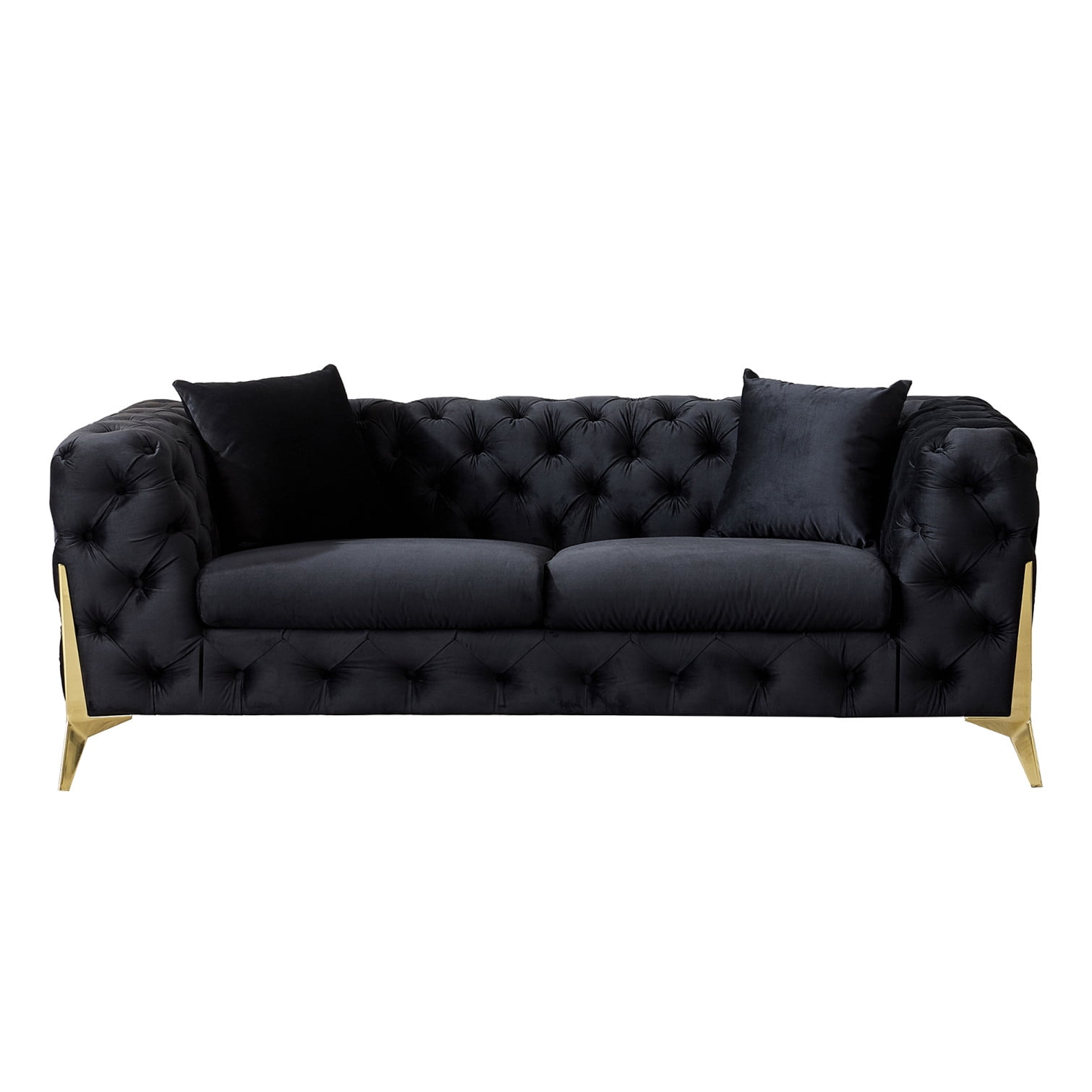 Comfy Loveseat Sofa with Button Tufted Design, Small Velvet Couch with ...