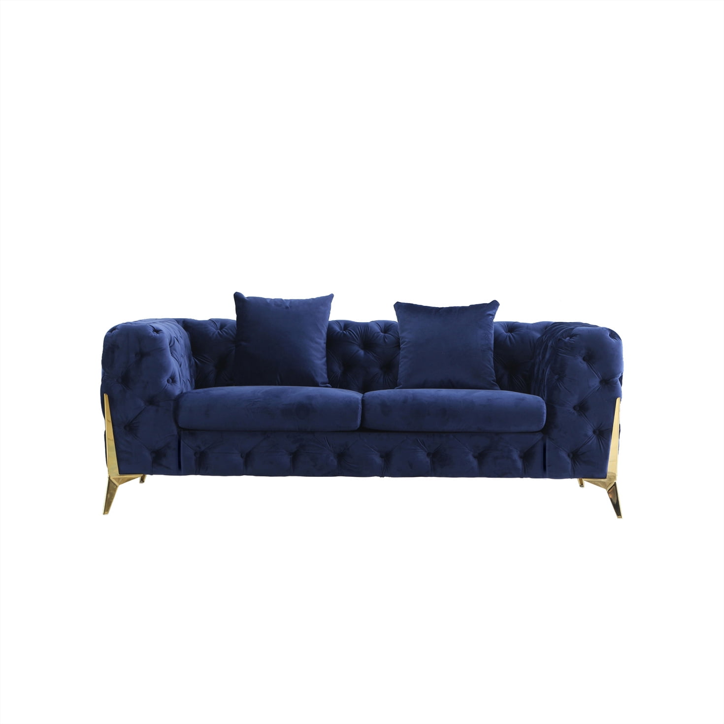Comfy Loveseat Sofa with Button Tufted Design, Small Velvet Couch with ...
