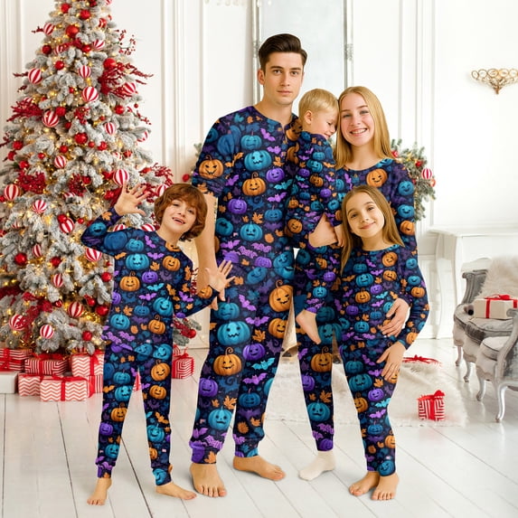 Comfy Matching Halloween Family Pajama Set Cute Spooky Print Design ...
