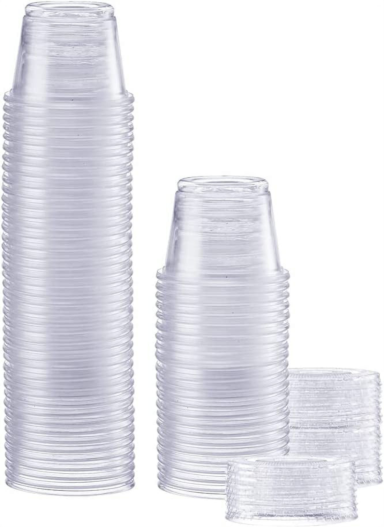 Comfy Package Small Plastic Cups with Lids 4 Oz Mini Cups for Jello ...