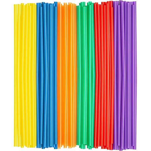 Comfy Package 10” Straight Long Disposable Straws, Assorted 500-Pack ...