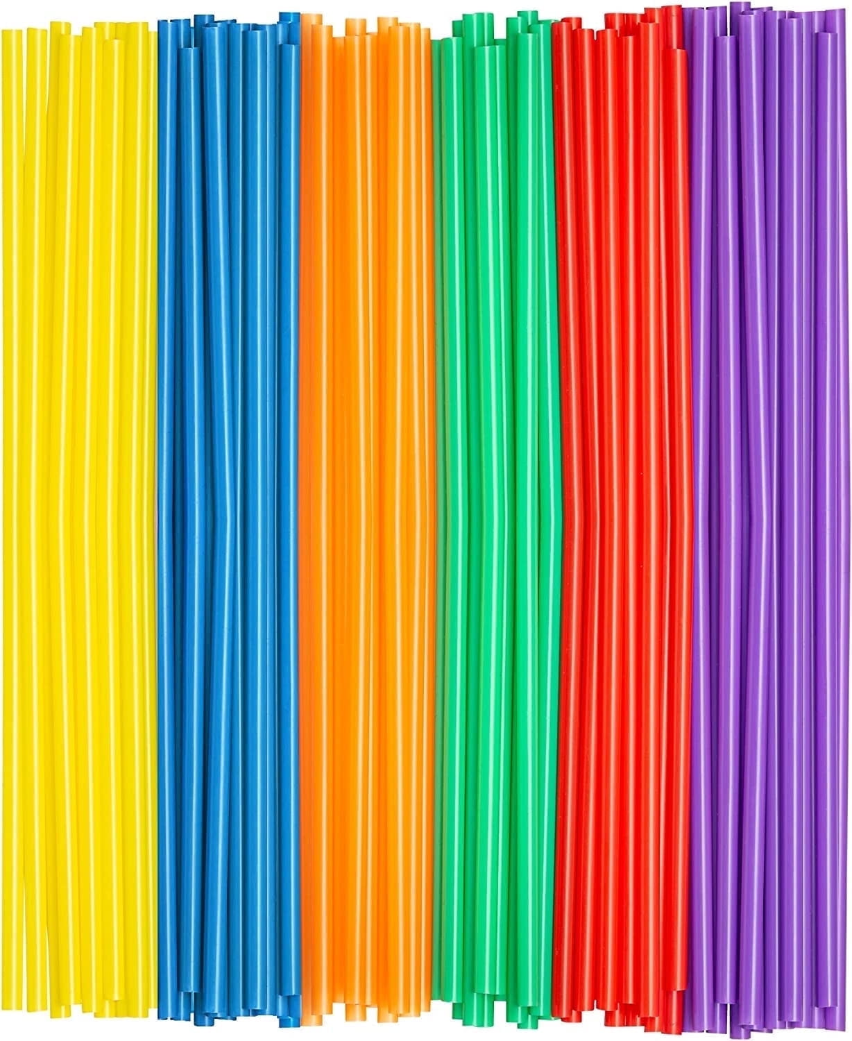 Comfy Package 10” Straight Long Disposable Straws, Assorted 500-Pack ...
